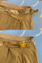 69-10 Wide Pants with Buckle Closure and Pleats at the Waistband ...