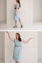 37-4 Waisted dress with overlapping shoulders – sistermagpatterns