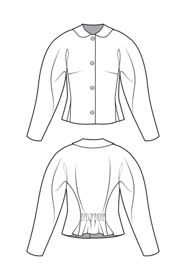 Sewing pattern for a chic short jacket with cut sleeve, peplum look and ...