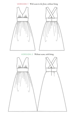40-1 STRATA Backless dress with crossed straps in 2 variations ...