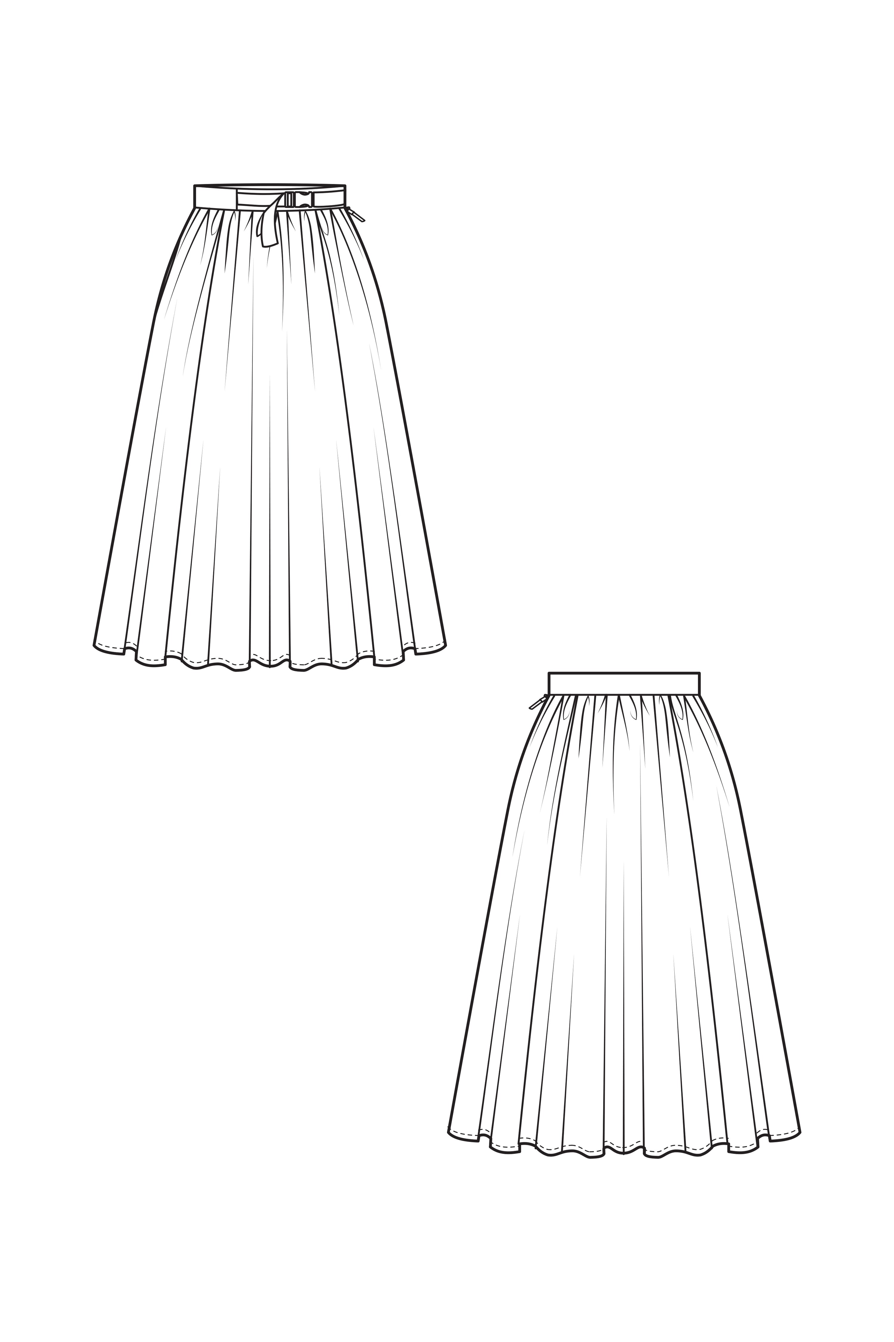 65-11 Irregular plate skirt with plug belt – sistermagpatterns